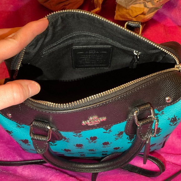 Coach | Bags | Coach Turquoise Floral Satchel | Poshmark